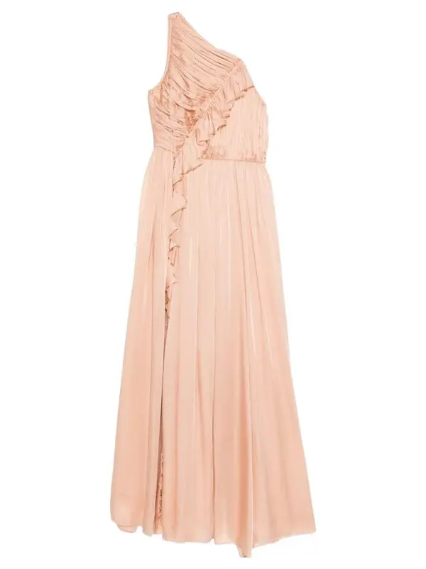 Ulla Johnson One-shoulder Ruffled Maxi Dress - Nude