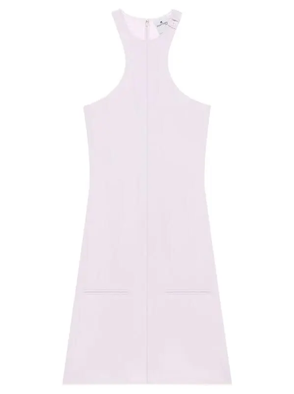 COURREGES A-line Racerback Sleeveless Dress With Welt Pockets - White