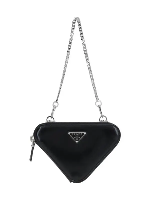 Prada Logo Shoulder Bag - Black