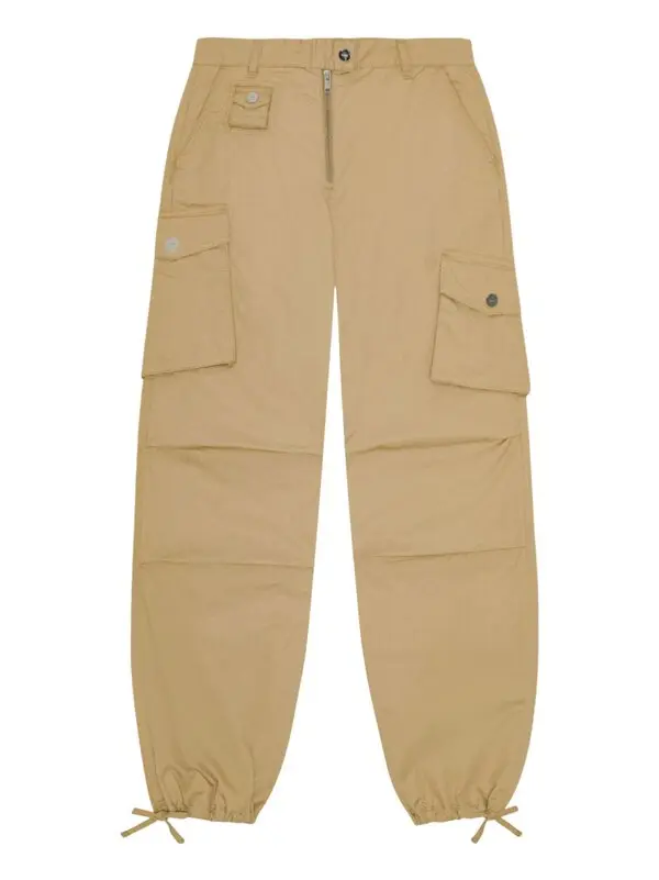 GANNI Twill Cargo Trousers - Nude