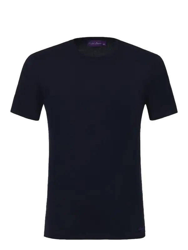 Ralph Lauren Purple Label Logo Embroidered Crewneck T-shirt - Black