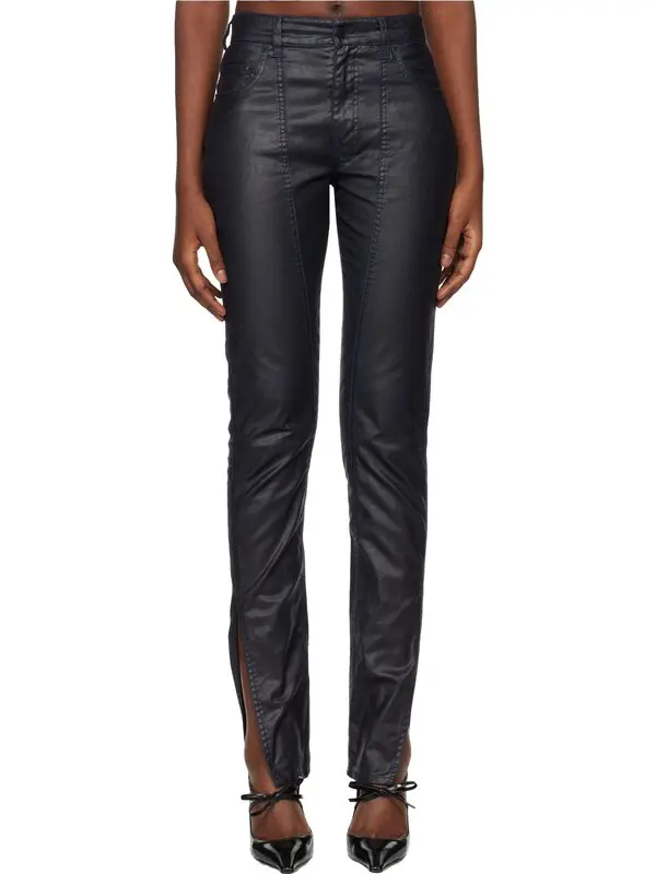 MUGLER Waxed Skinny Jeans - Midnight Blue