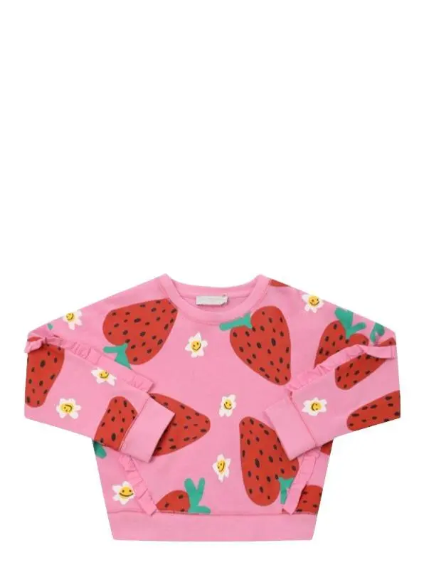 Stella McCartney Strawberry Print Sweatshirt With Ruffled Trim - Pink