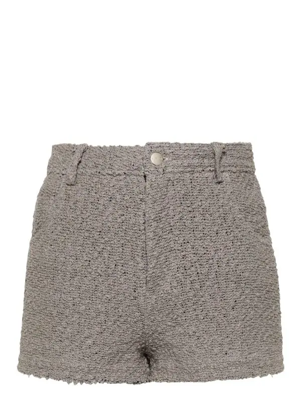 IRO PARIS Belted Textured Shorts - Gray