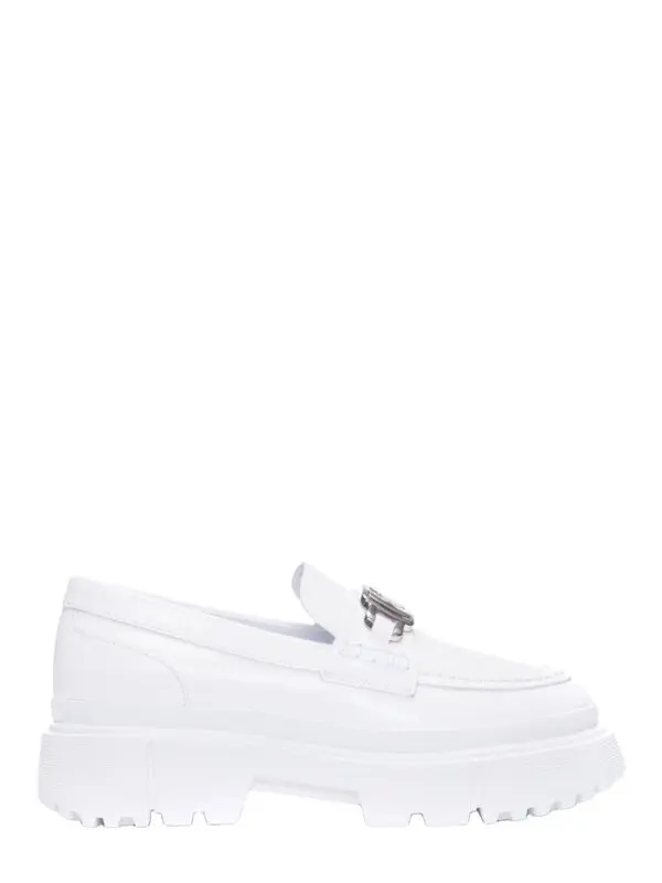 Hogan Logo-buckle Platform Loafers - White