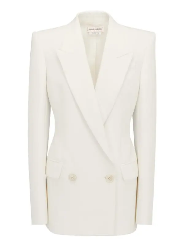 Alexander McQueen Double-breasted Tailored Blazer - White