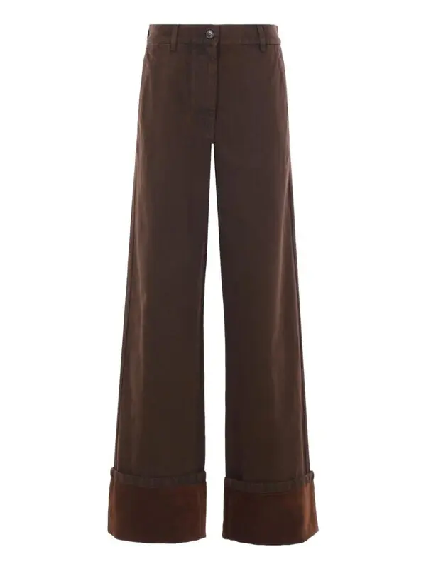 Dries Van Noten Buttoned Turn-up Hem Jeans - Brown