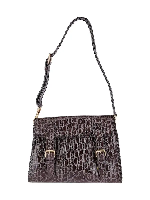 Dries Van Noten Embossed Shoulder Bag - Black