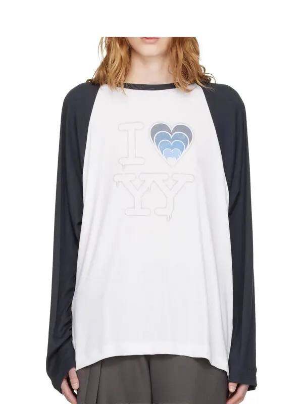 OPEN YY Long Sleeve Crewneck T-shirt - White