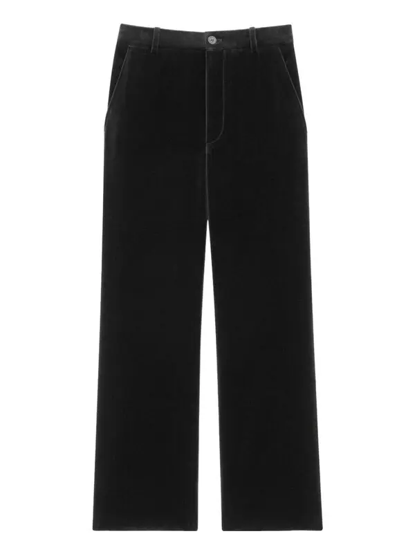 Saint Laurent Velvet Tailored Trousers - Black