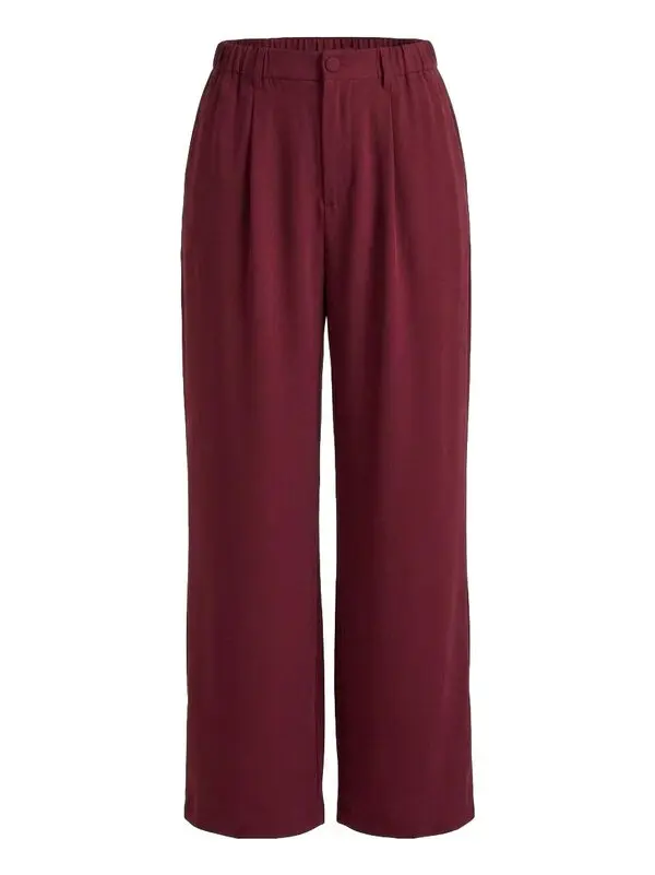 Gucci Silk Crêpe De Chine Pants With Embroidered Crest - Bordeaux