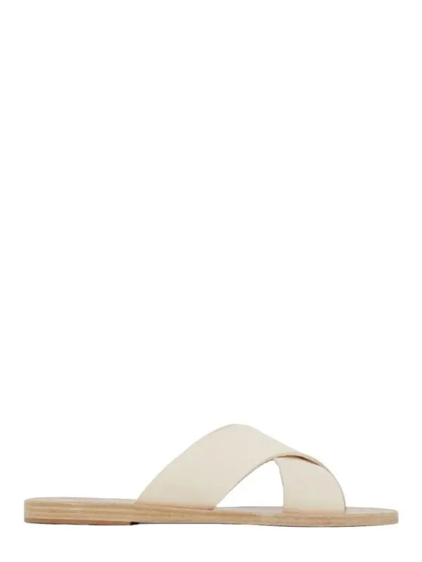 ANCIENT GREEK SANDALS Thais Flat Leather Sandals - White