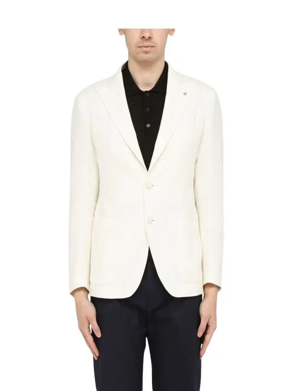 Tagliatore Herringbone-pattern Blazer - White