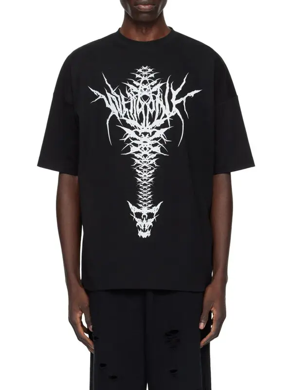We11Done Skull Pattern T-shirt - Black