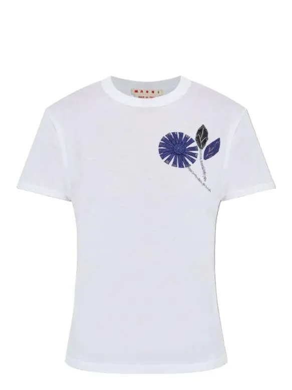 Marni Embroidered Flower T-shirt - White