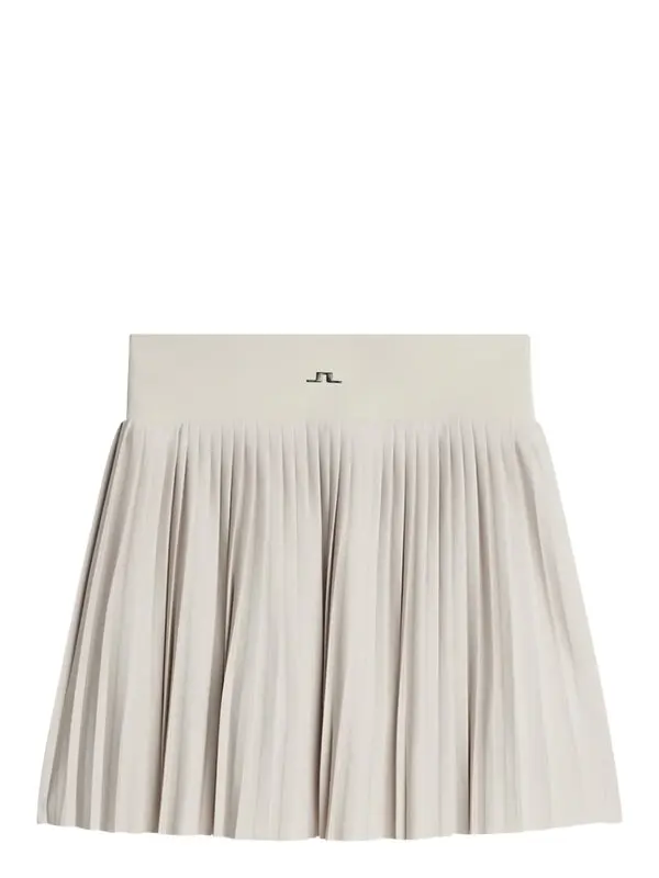 J. Lindeberg Pleated Mini Skirt With Logo Detail - Moonlight