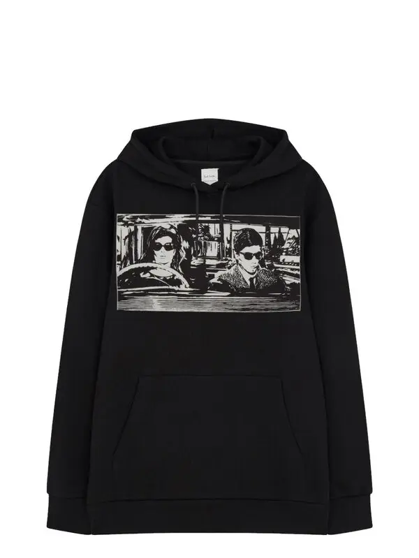 Paul Smith Graphic Print Drawstring Hoodie - Black