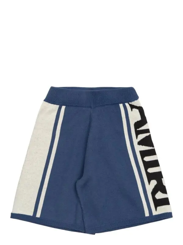 Amiri Striped Logo Knit Shorts - Blue