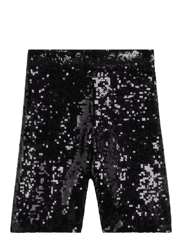 Celine Embroidered Sequined Cycling Shorts - Black