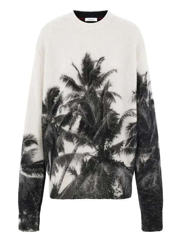 FERRAGAMO Trinidad Graphic Print Pullover - White/black