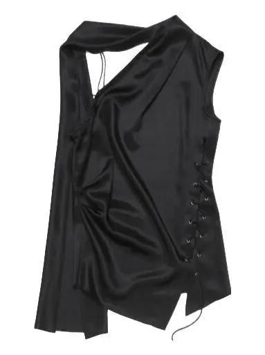 Acne Studios Asymmetric Satin Blouse - Black