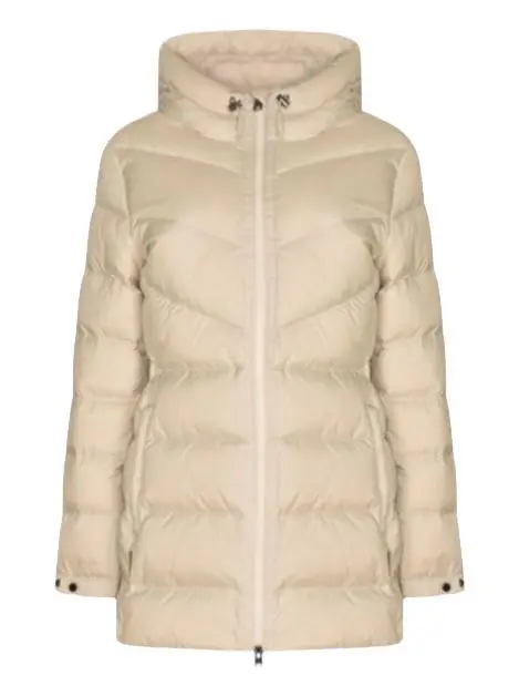 Woolrich Shirley Zip-up Down Jacket With Hood - Nude