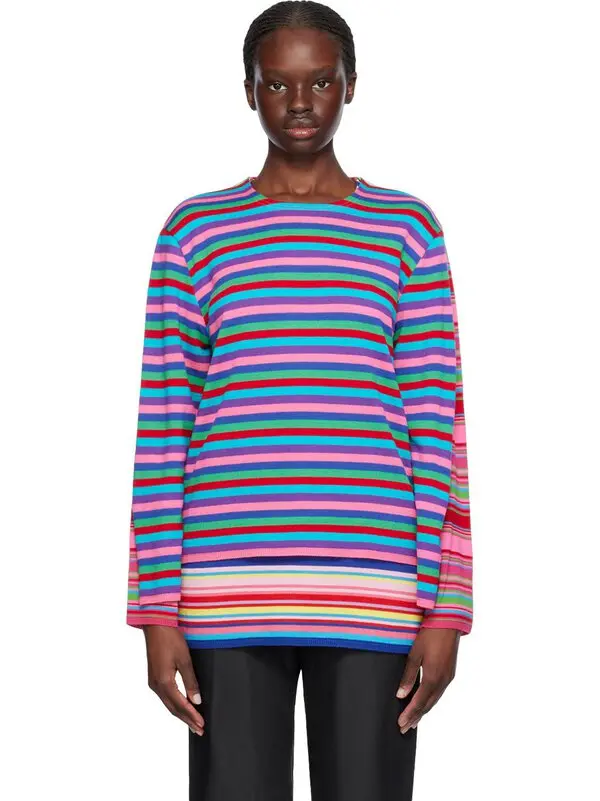 Comme Des Garçons Striped Crewneck Jumper - Multicolor