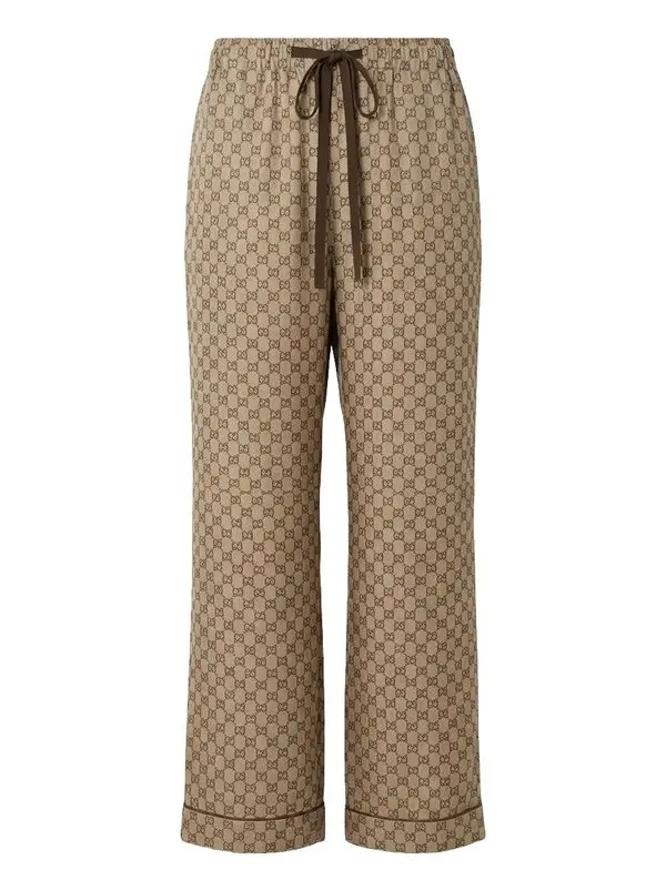 Gucci Monogram Printed Leisure Pants - Nude