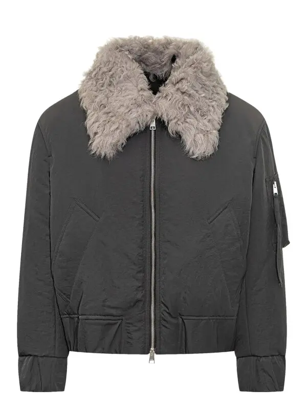 Ami Faux Fur-trimmed Bomber Jacket - Black