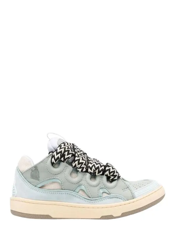 LANVIN Curb Round Toe Lace-up Sneakers - Gray
