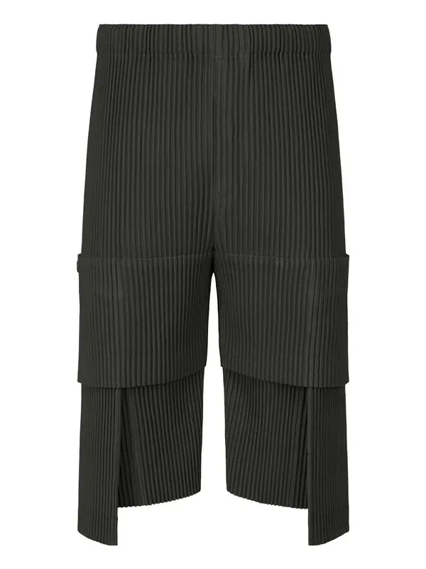Issey Miyake Homme Plissé Pleated Cargo Shorts - Cola Ash