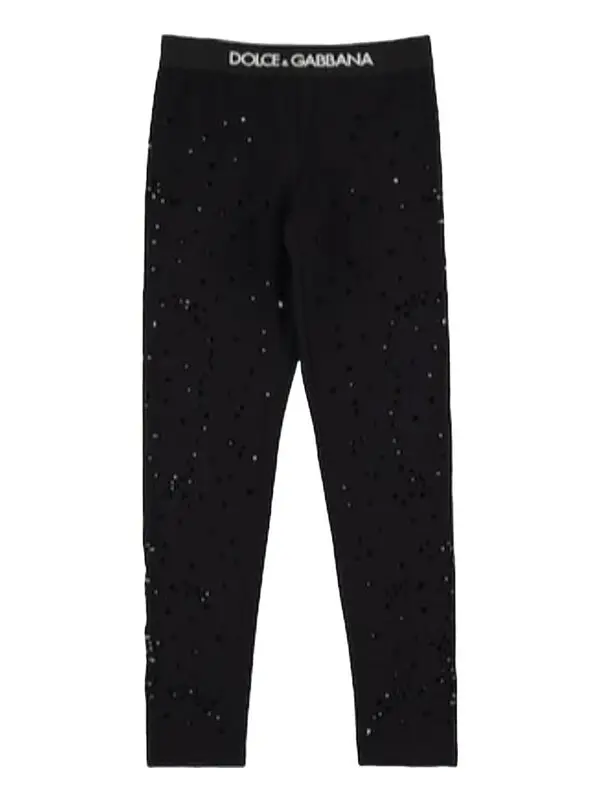 Dolce & Gabbana Logo Cotton Leggings - Black