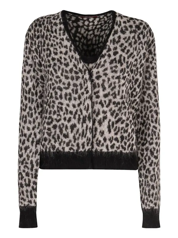 Max Mara Leopard Print Knit Cardigan And Vest Set - Multi-color