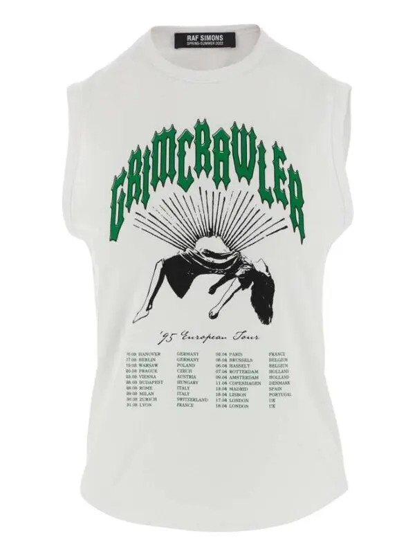 Raf Simons Sleeveless Grimcrawler Print T-shirt - White