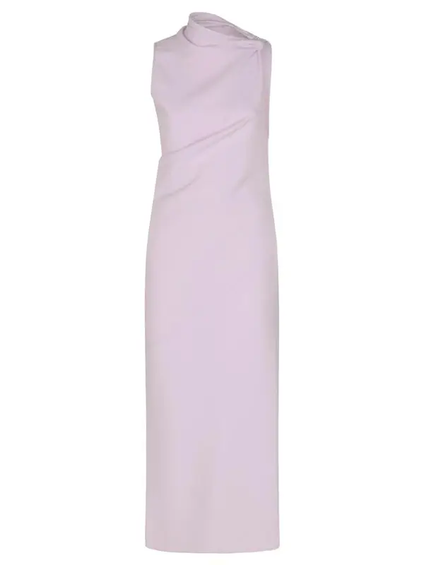 COURREGES Sleeveless High Neck Draped Maxi Dress - Purple