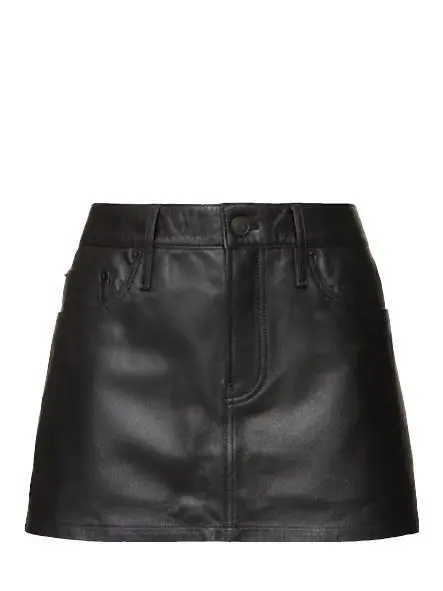 Wardrobe.NYC Belt Loop Leather Skirt - Black
