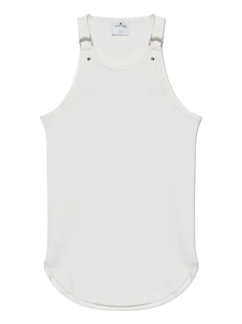 COURREGES Round Neck Sleeveless Vest With Hoop Detailing - White