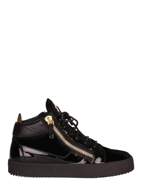GIUSEPPE ZANOTTI Round Toe Lace Up Sneakers - Black