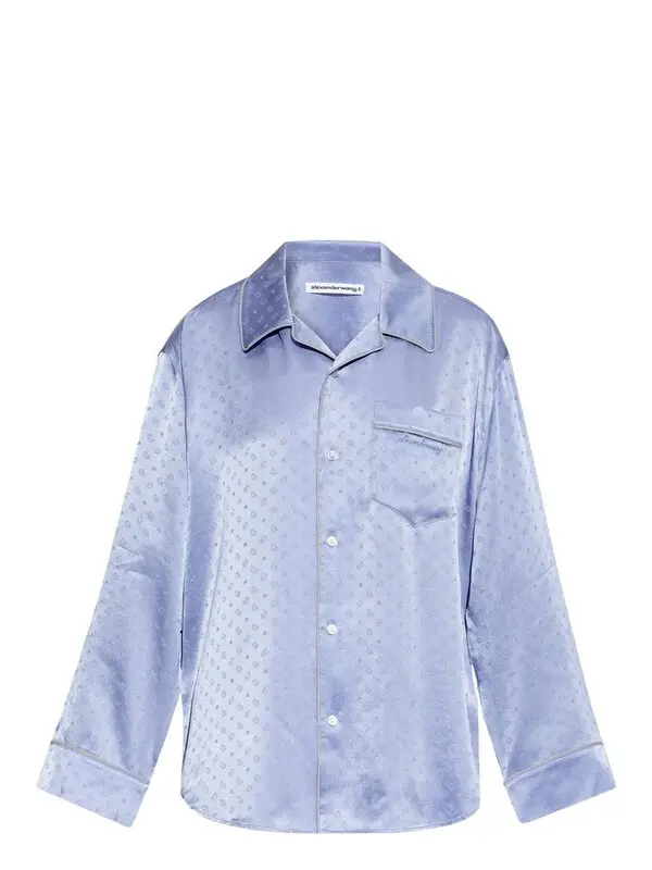 Alexander Wang Long Sleeve Button Down Shirt With Pocket - Blue