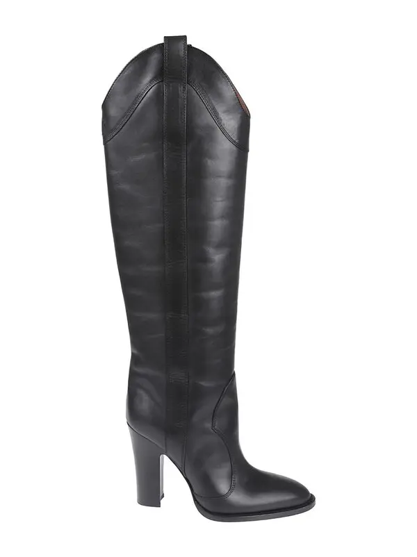 Paris Texas High-heeled Knee-high Boots - Black
