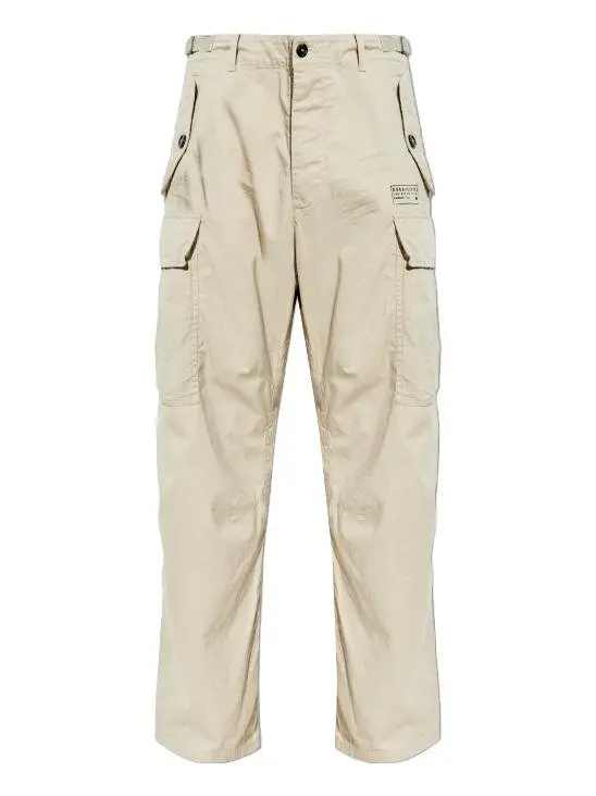 Dsquared2 Logo Print Cargo Trousers - Nude