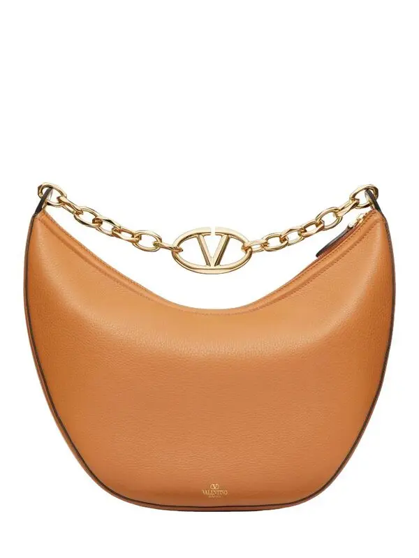 Valentino Garavani Vlogo Moon Zip-up Medium Shoulder Bag - Brown