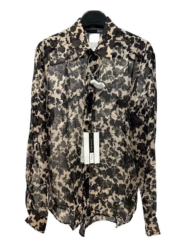 Sportmax Printed Long Sleeve Shirt - Black