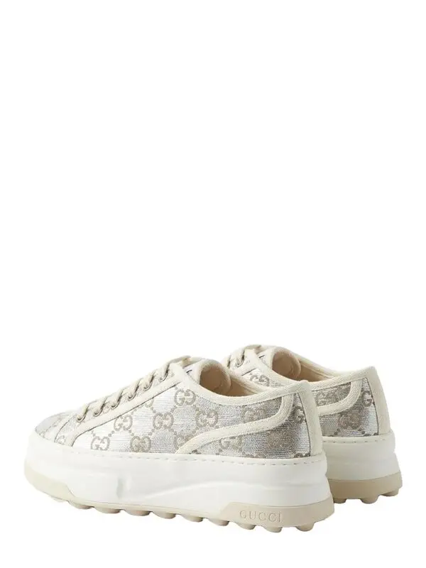 Gucci Tennis 1977 Gg Sneakers - Metallic Silver