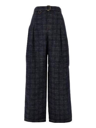 Burberry Wide-leg Checked Belted Trousers - No