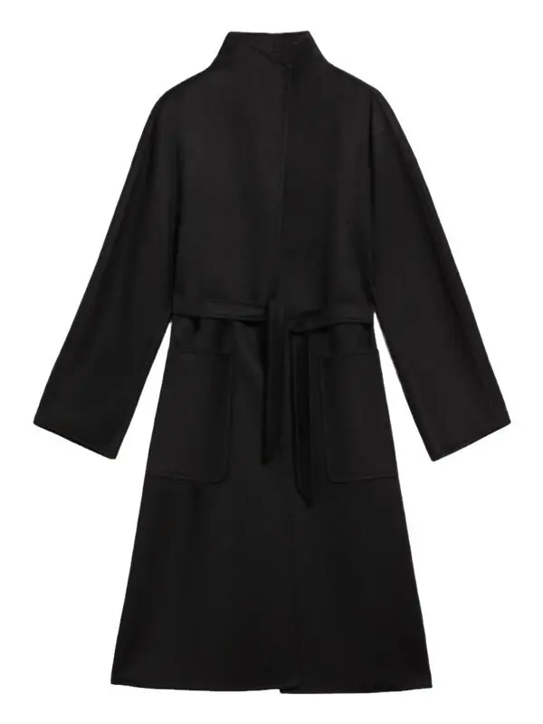 Max Mara Lilia Coat In Pure Cashmere With Mink Trim - Black