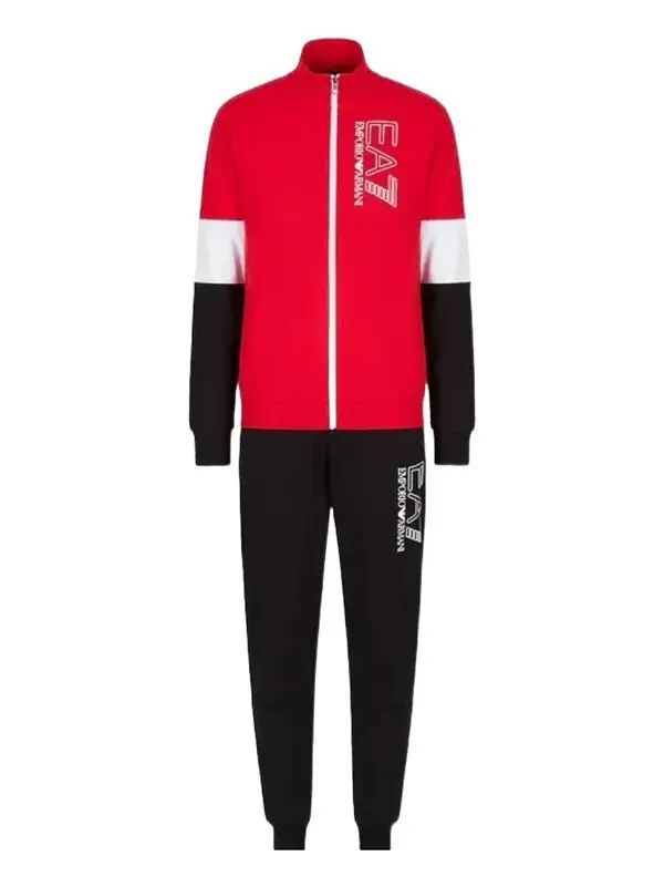 EA7 Logo Print Track Suit - Black
