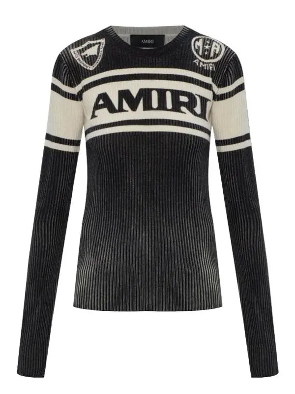 Amiri Logo Detail Crewneck T-shirt - Black