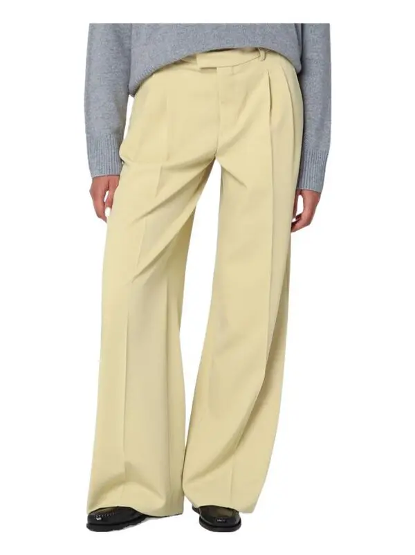 Ami Wide Leg Trousers - In Acid Green