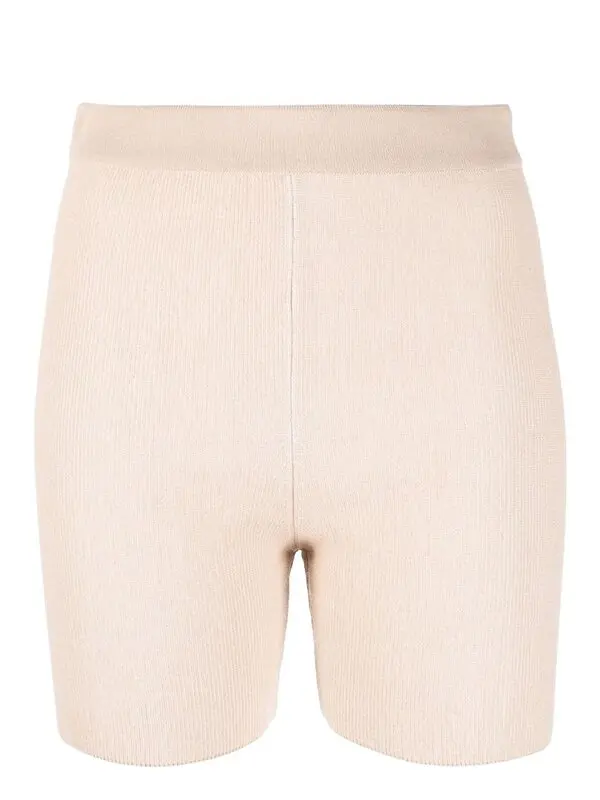 Jacquemus Ribbed Knit Belted Shorts - White